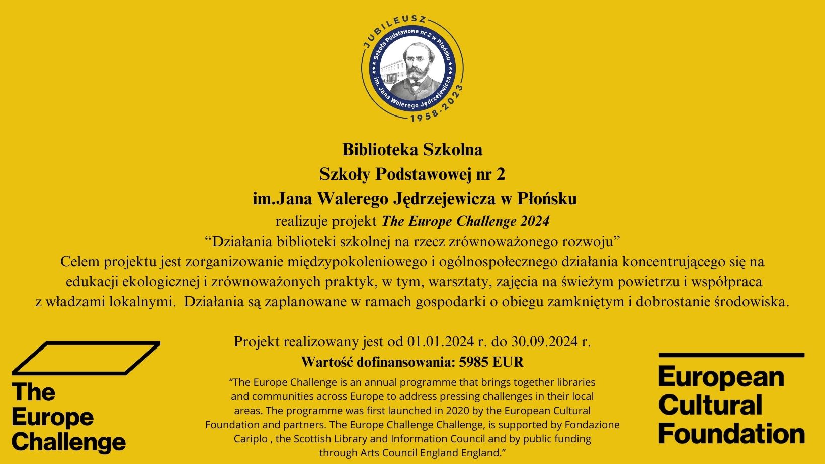 The Europe Challenge 2024 - Szkoła Podstawowa nr 2 w Płońsku